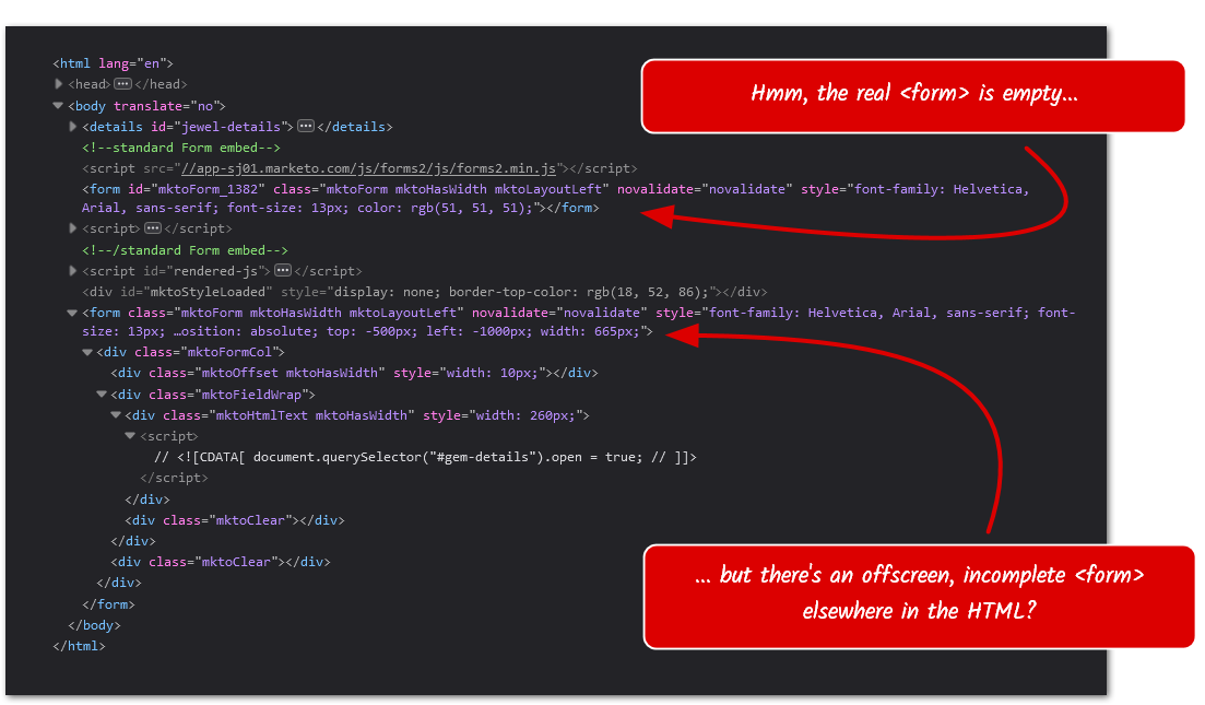JavaScript on the page, Never fear / JavaScript in a Rich Text, Hold my ...